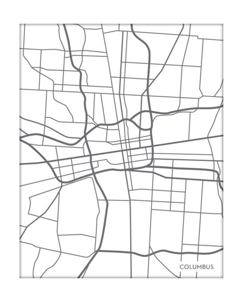 Columbus OH City Map Print / Ohio State University Wall Art Poster ...