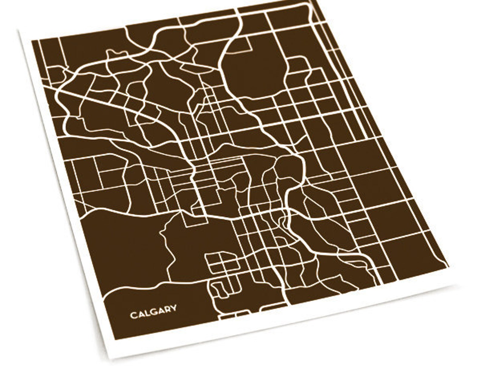 Calgary AB Map Art City Print / Canada Line Art Wall Decor / - Etsy
