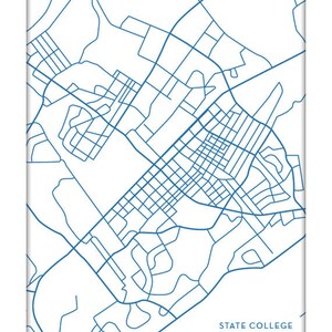 State College Map Art City Print Grad Gift / Penn State University Park ...