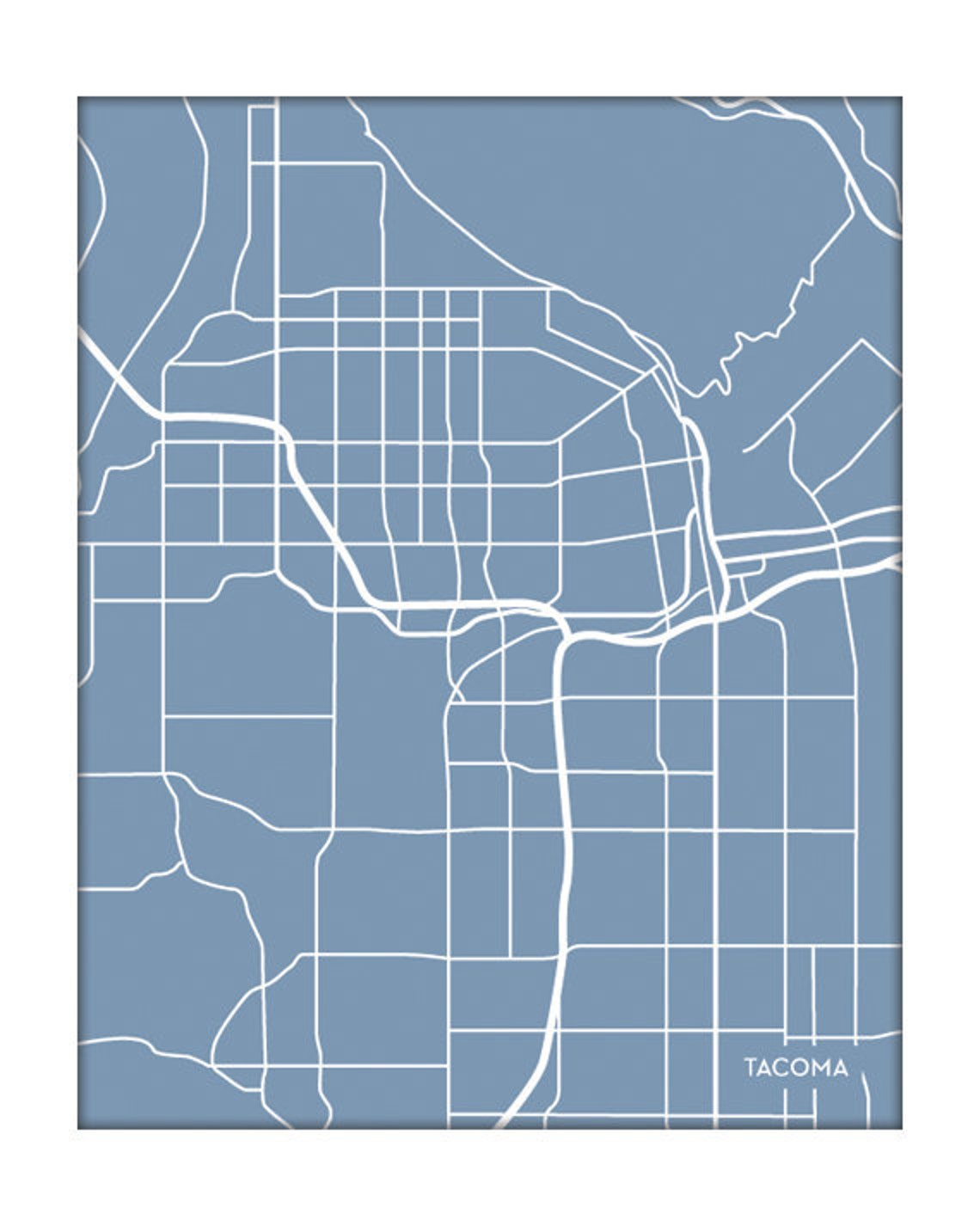 Tacoma Line Map Print / Washington City Art Poster / 8x10 / Choose Your ...