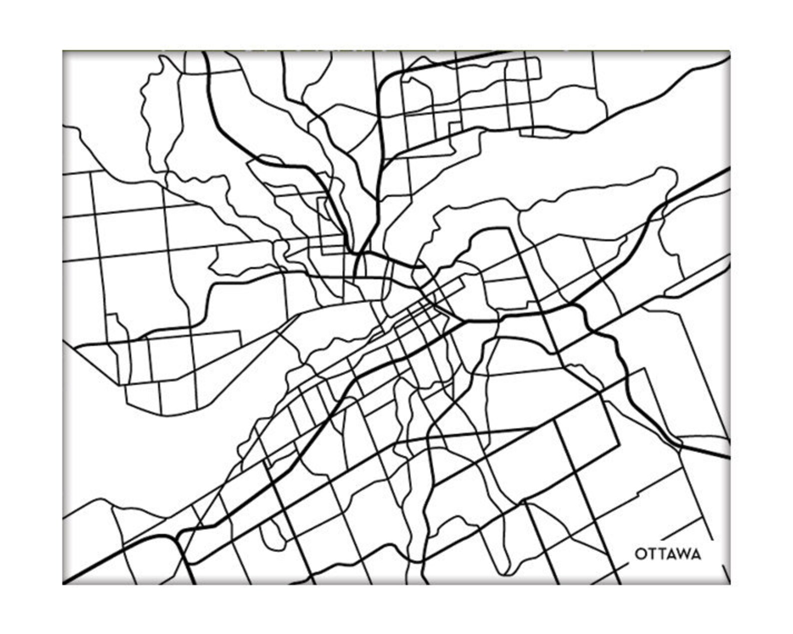 Ottawa City Wall Art / Canada Map Digital Art Print / 8x10 / - Etsy