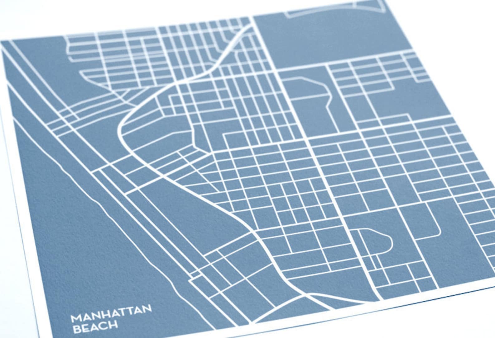 Manhattan Beach Map Print City Art / California LA Modern Line - Etsy