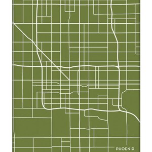 Phoenix City Map Art Print / Arizona Wall Art Poster / 8x10 Digital ...