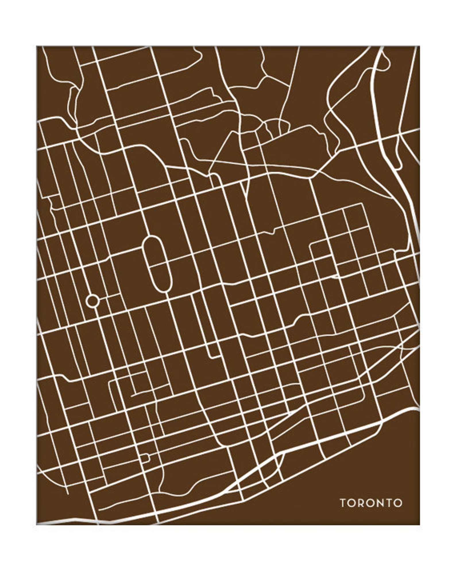 Toronto City Map Wall Decor / Ontario Canada Poster Art Print / 8x10 ...
