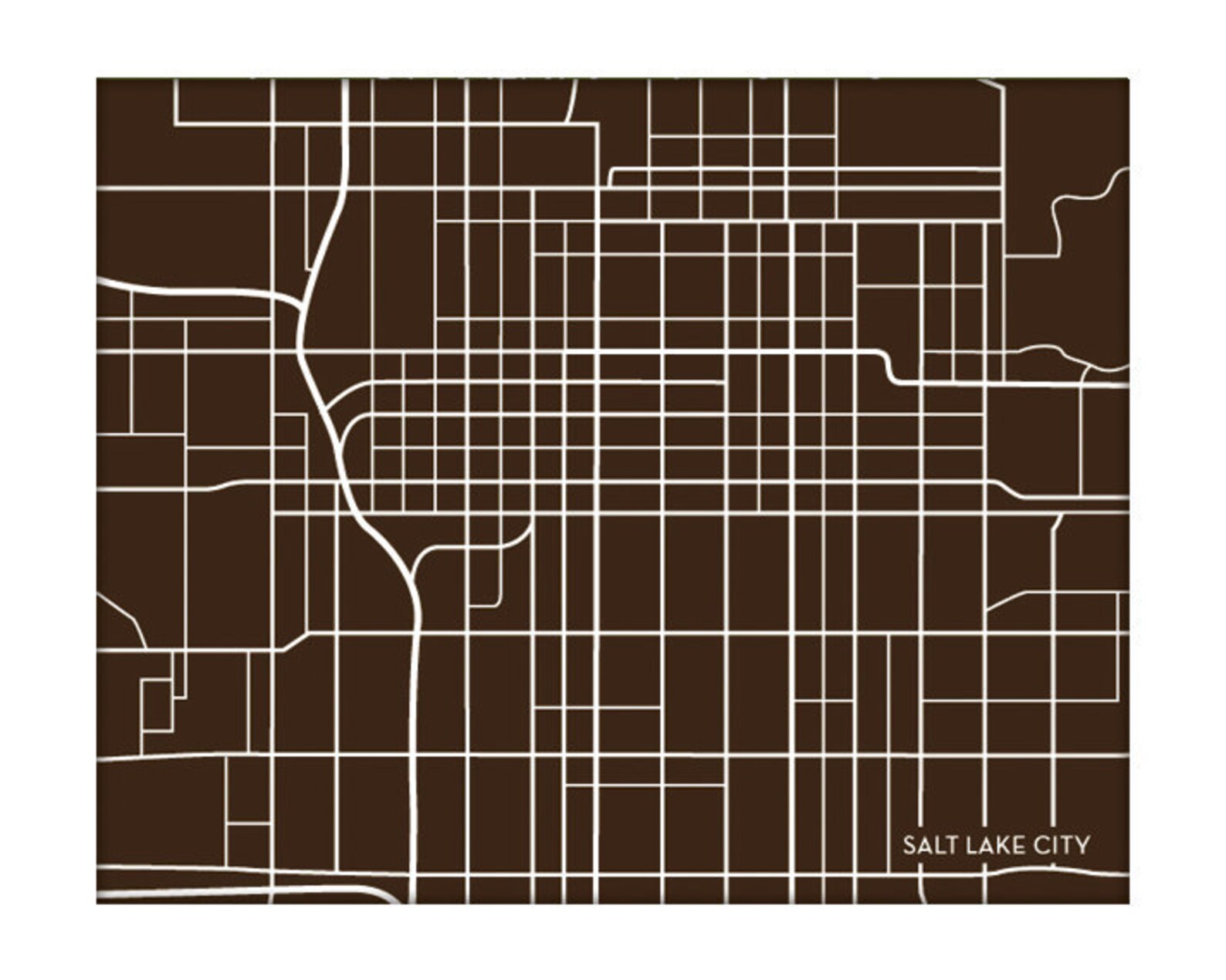 Salt Lake City Map Art Print / Utah SLC Wall Art Poster / 8x10 - Etsy