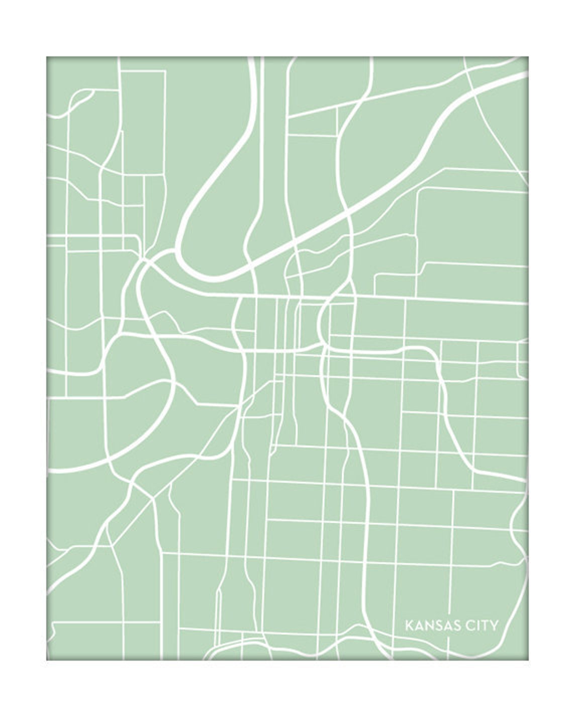 Kansas City Map Art Print / KC Chiefs Poster Digital Print / 8x10 ...