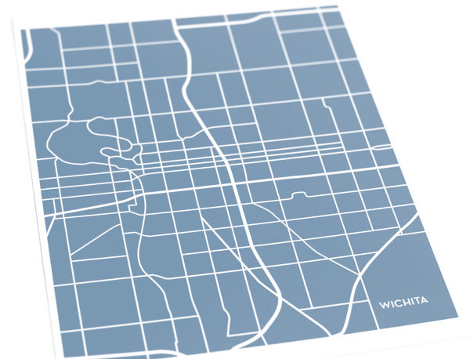 Wichita City Map Art Print / Kansas Art Wichita State University Grad ...