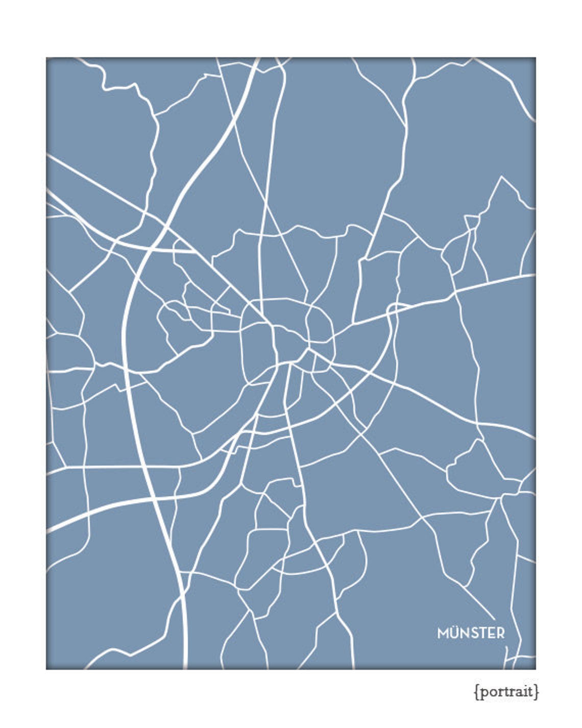 Münster City Line Art Print / Muenster Germany Map Art Poster / 8x10 ...