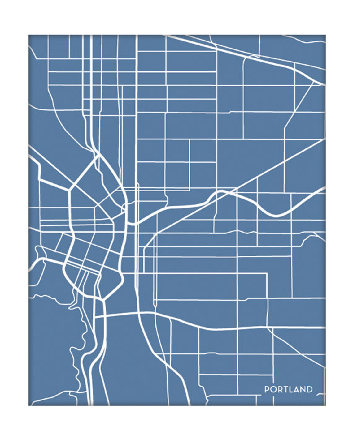 Portland Oregon City Map Art Print / Abstract Line Art 8x10 - Etsy