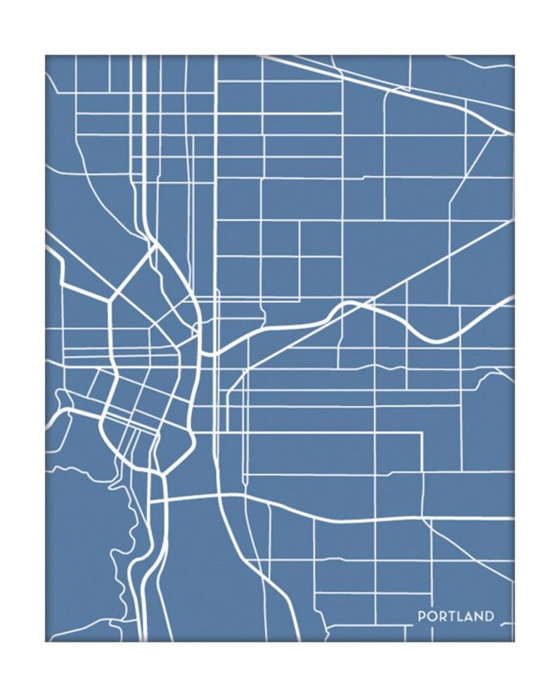 Portland, Oregon City Map Art Print / Abstract Line Art 8x10 Grad Gift ...