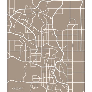 Calgary, AB Map Art City Print / Canada Line Art Wall Decor / 8x10 ...