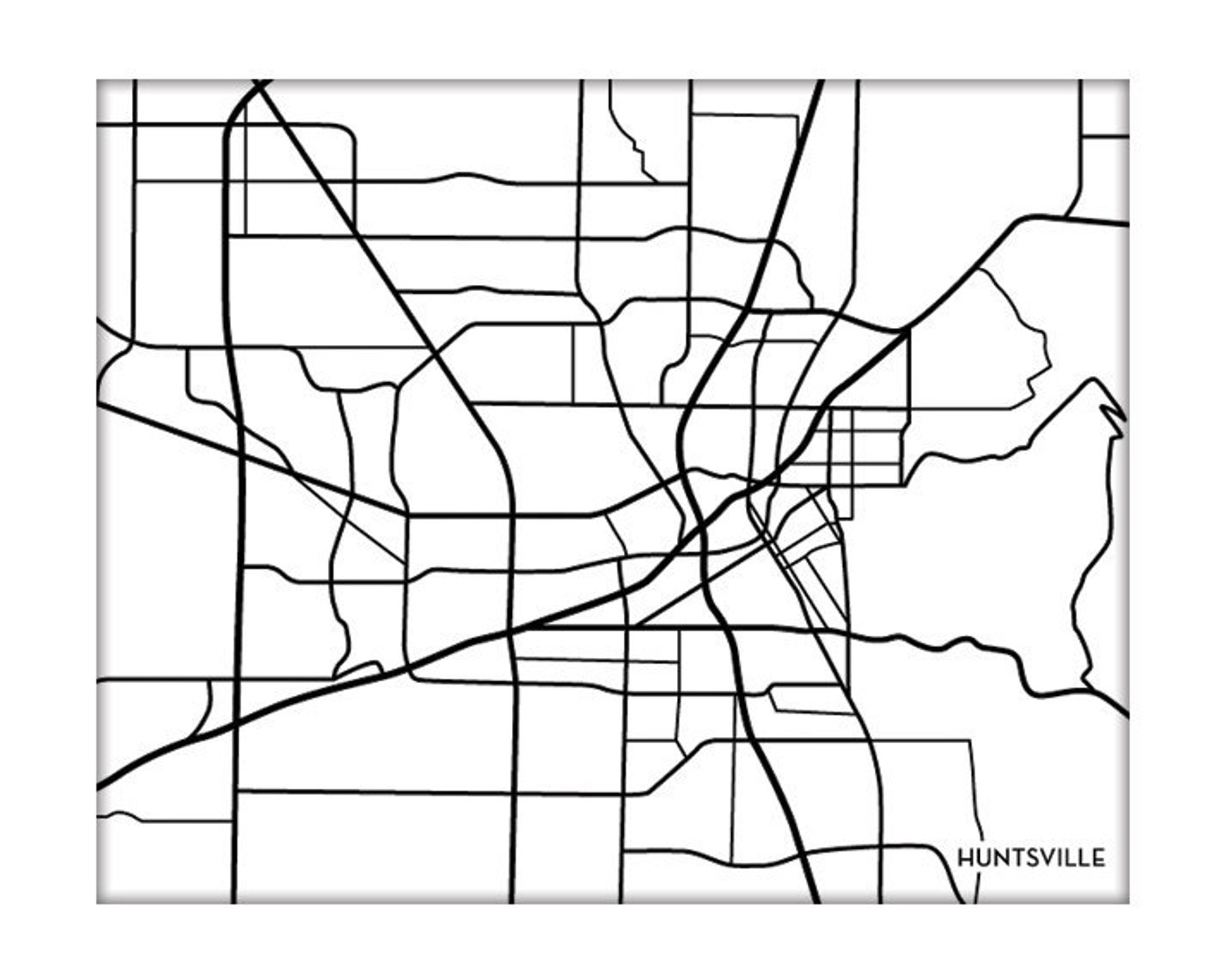 Huntsville AL City Map Wall Art / UAH University Personalized - Etsy