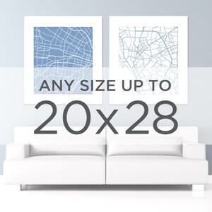 20x28 Map Poster Art: Choose Your City and Color | Etsy