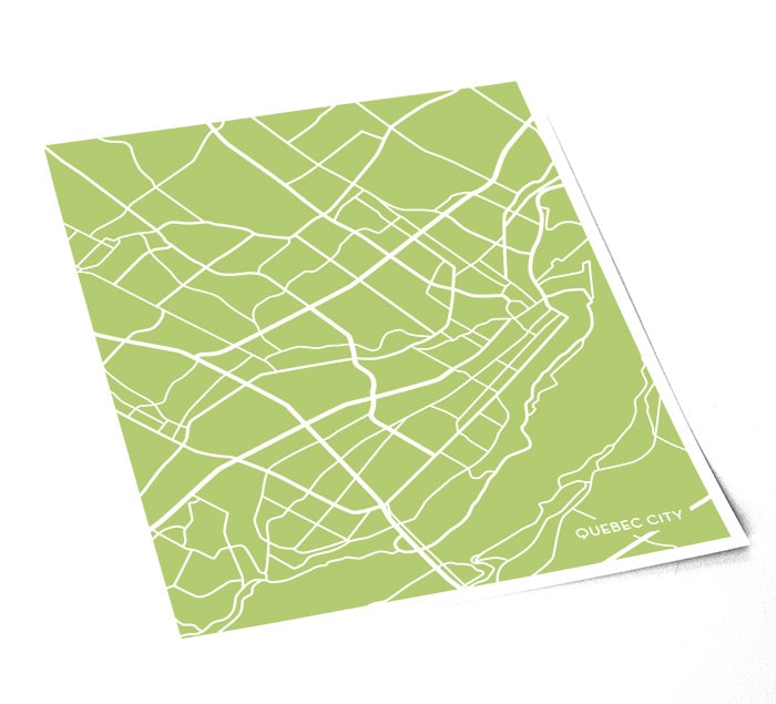 Quebec City Map Art Print / Quebec Canada Abstract Art Poster / 8x10 ...