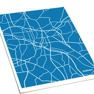 Durham Map Art City Print / 8x10 / Duke University Poster / - Etsy