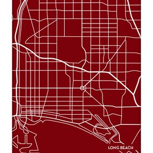 Long Beach City Map Wall Poster / CSULB Cal State University - Etsy