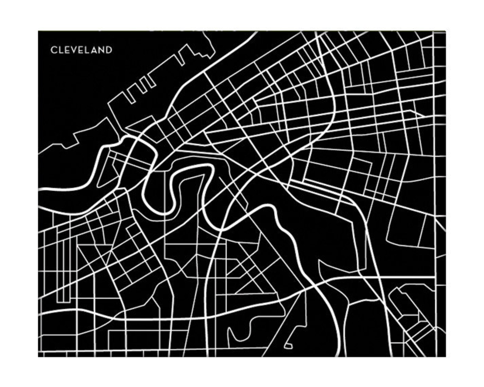 Cleveland Art Print City Map / Ohio Wall Art University Map Poster ...