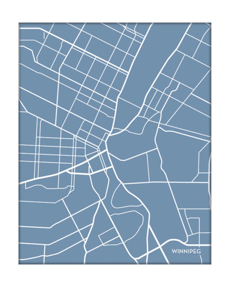 Winnipeg City Map Digital Print / Canada Line Art Map / 8x10 Wall Art ...