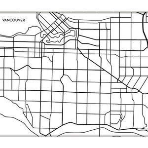 Vancouver BC Map Wall Art Print / British Columbia Canada Line Art Map ...