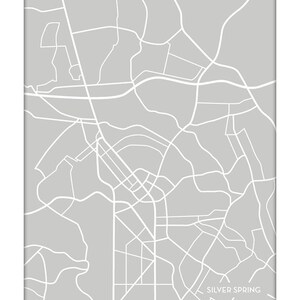 Silver Spring MD City Art Print / Maryland Map Line Art Drawing Poster ...