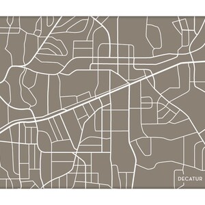 Decatur, GA City Map Art Print / Emory University Wall Art Poster ...