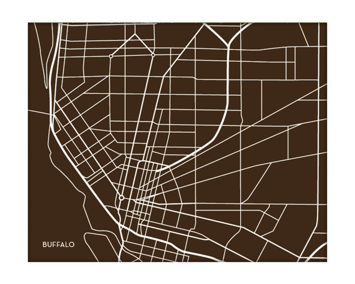Buffalo, NY Map Wall Artwork / Modern City Art Digital Print / 8x10 ...