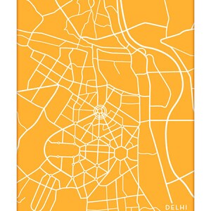 New Delhi City Map Poster / India Art Print Abstract Wall Decor / 8x10 ...