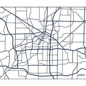 Akron, OH City Art Print / Ohio Map University Grad Gift / 8x10 Digital ...