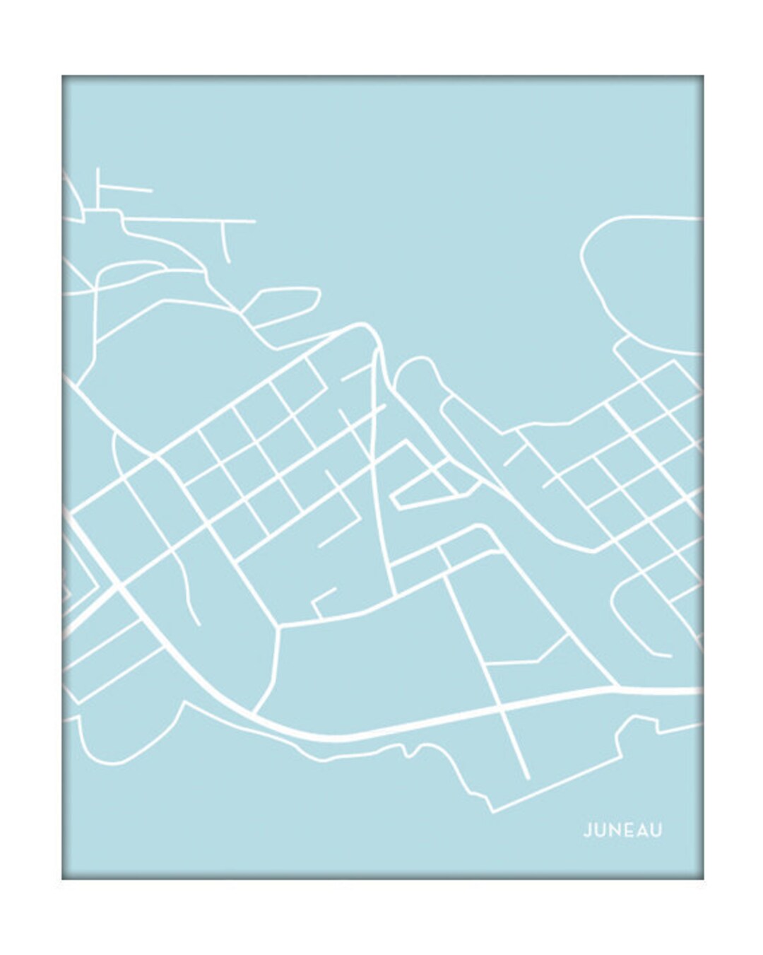 Juneau City Map Art Print / Alaska Art Custom Street Map - Etsy