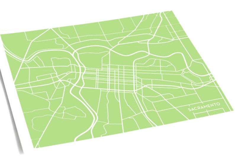 Sacramento Map Art Line Poster / California State University Dorm Decor ...