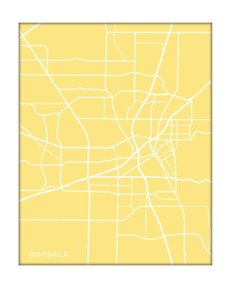 Huntsville AL City Map Wall Art / UAH University Personalized - Etsy