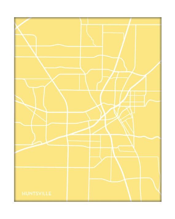 Huntsville AL City Map Wall Art / UAH University Personalized - Etsy