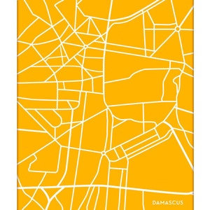 Damascus City Map Art Print / Syria Line Art Abstract Map - Etsy