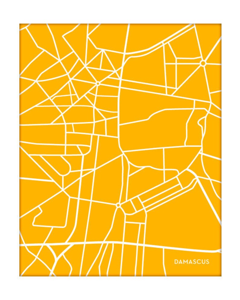 Damascus City Map Art Print / Syria Line Art Abstract Map - Etsy