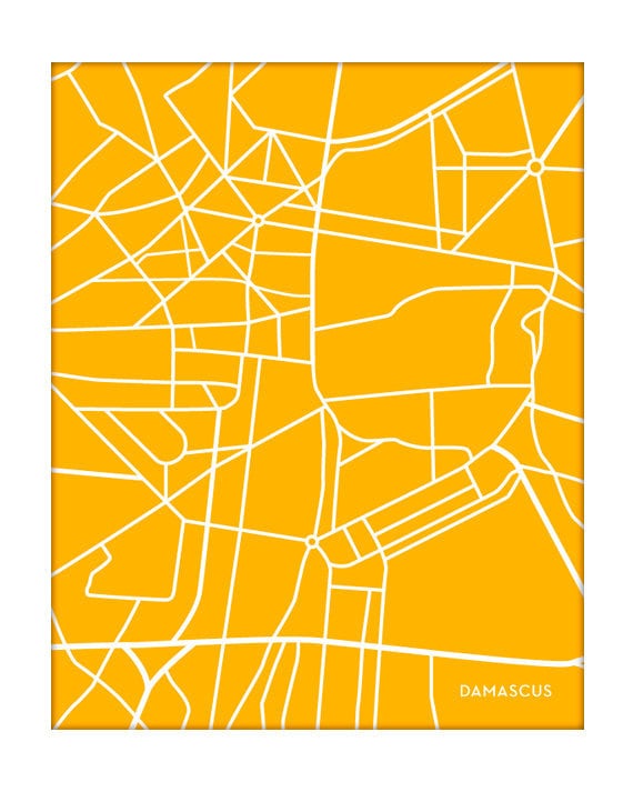 Damascus City Map Art Print / Syria Line Art Abstract Map - Etsy