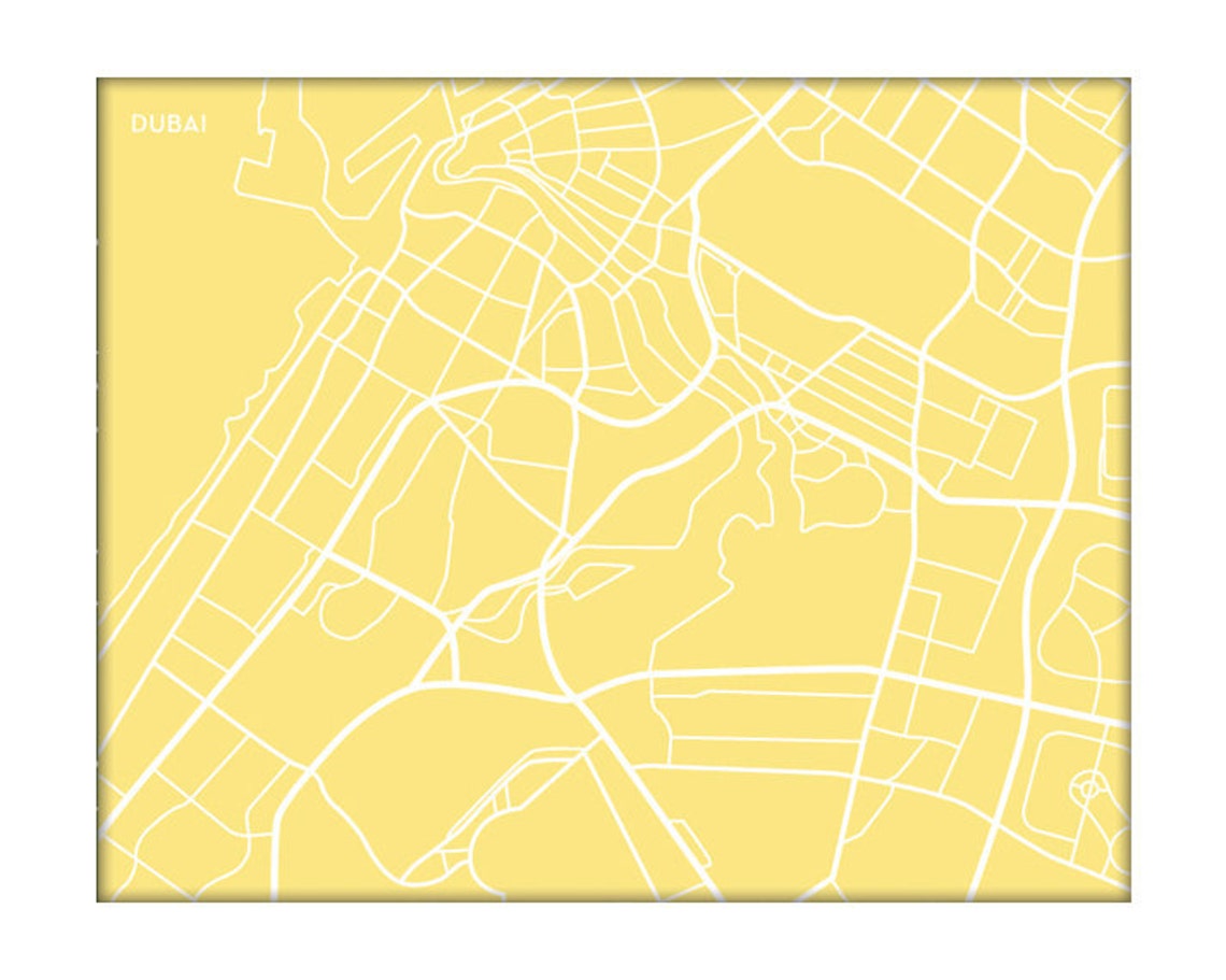 Dubai City Map Art Print / UAE Modern Art Line Map Poster / 8x10 Wall ...