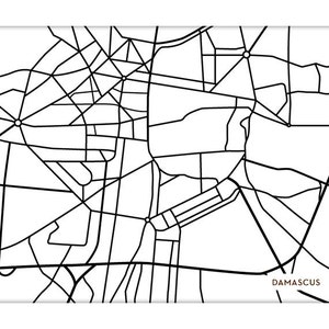 Damascus City Map Art Print / Syria Line Art Abstract Map - Etsy