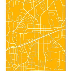 Decatur, GA City Map Art Print / Emory University Wall Art Poster ...