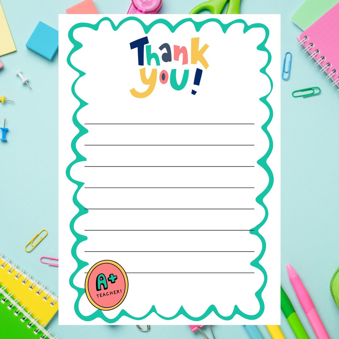 Teacher Thank You Note | Teacher Appreciation Write Your Own Letter ...