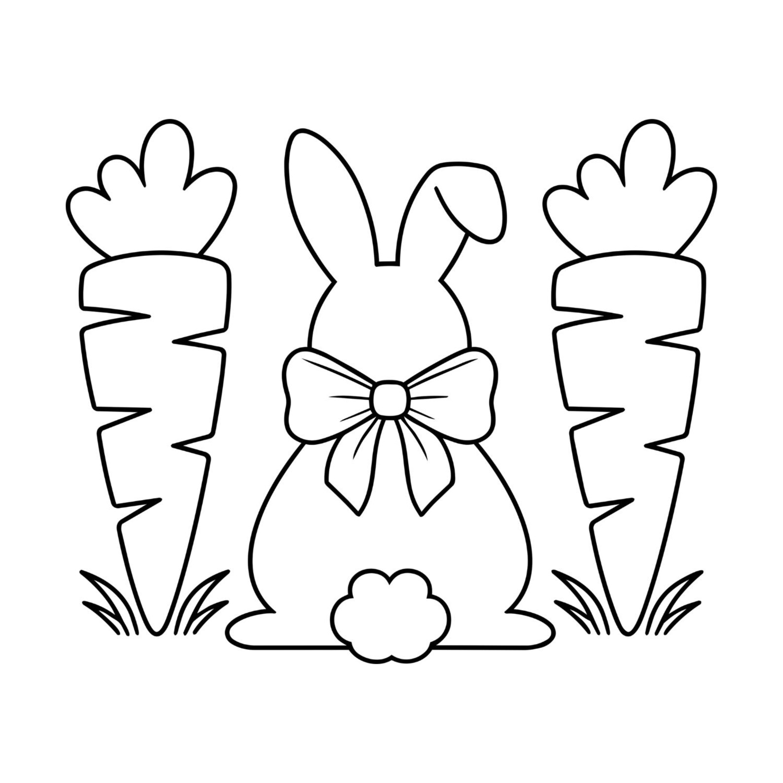 Easter Rabbit and Carrot SVG PNG | Outline | Spring Design Printable ...