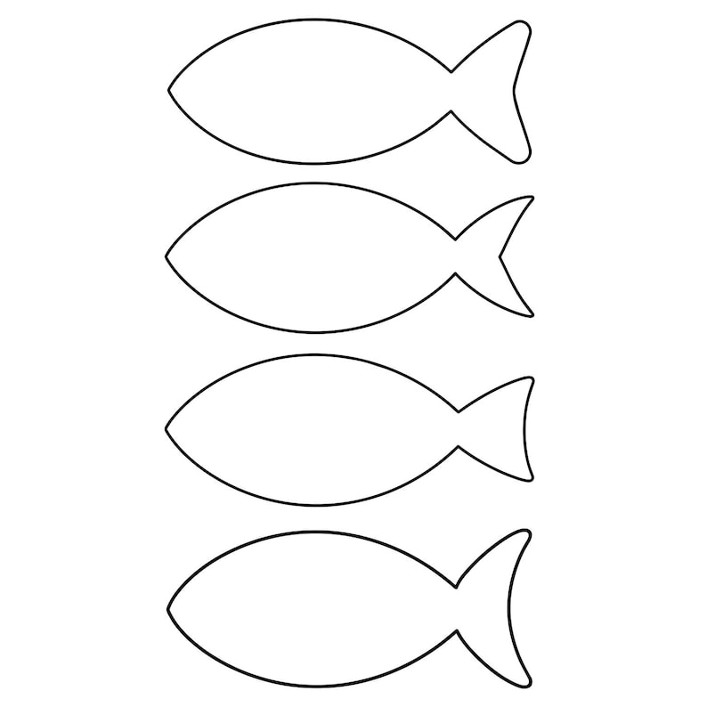 Fish Silhouette SVG PNG Bundle, Simple Fish Outline, Minimal Fish ...
