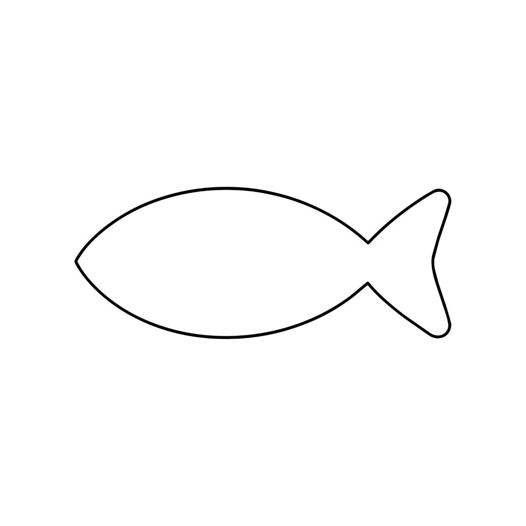 Fish Silhouette SVG PNG Bundle, Simple Fish Outline, Minimal Fish ...
