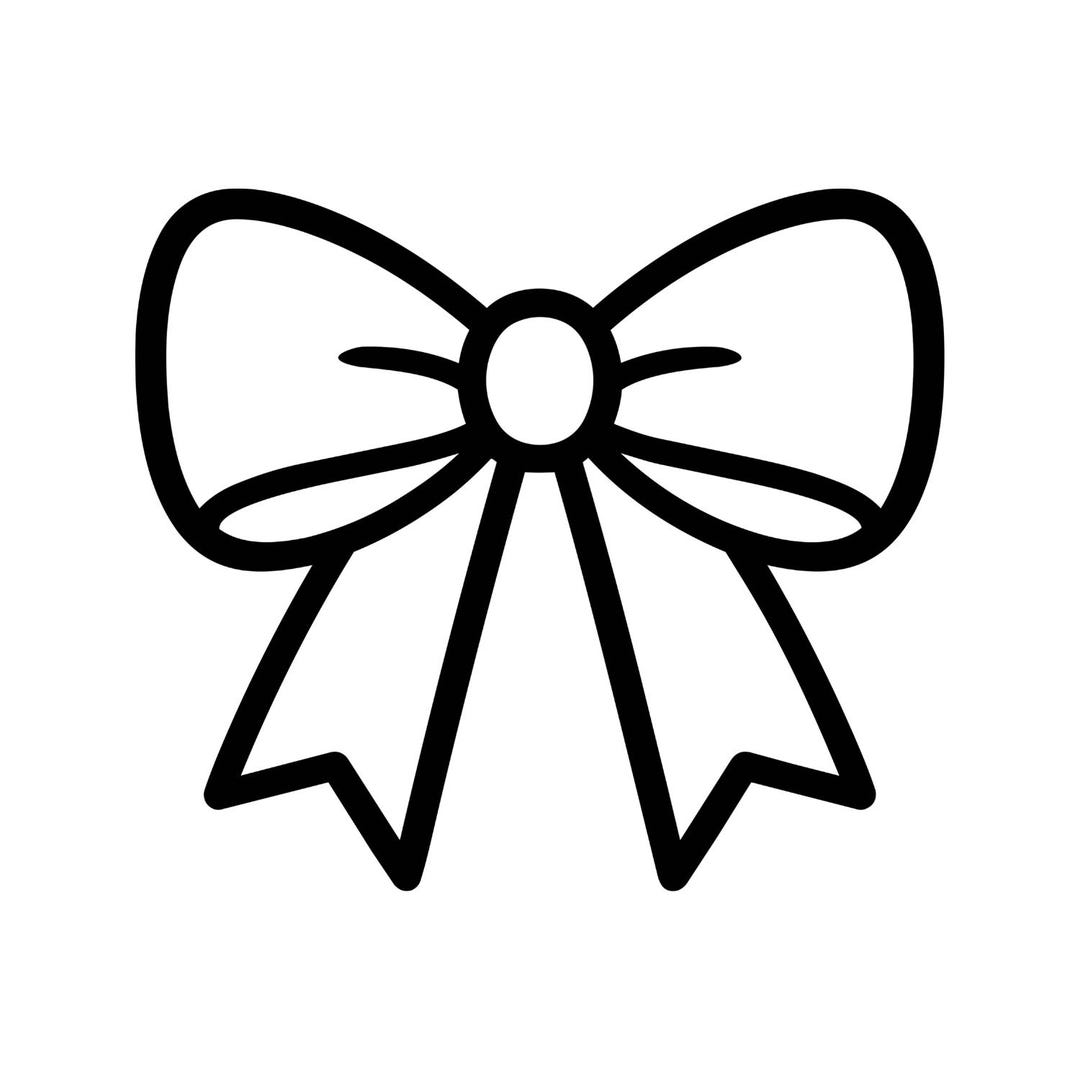 Simple Bow SVG PNG, Cute Ribbon Bow Outline, Birthday Party Decor ...