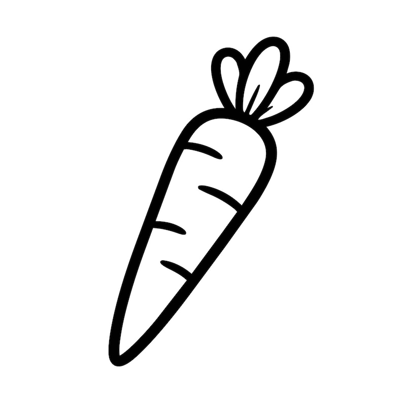 Simple Carrot SVG, Easter Vegetable Outline PNG, Healthy Food Cut File ...