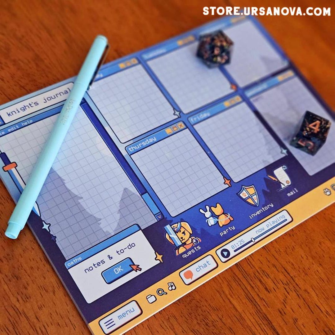 Dungeons & Desktops Knight Weekly Planner Notepad - Etsy
