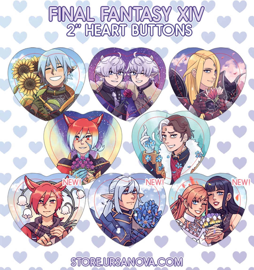 FFXIV Heart Buttons - Etsy