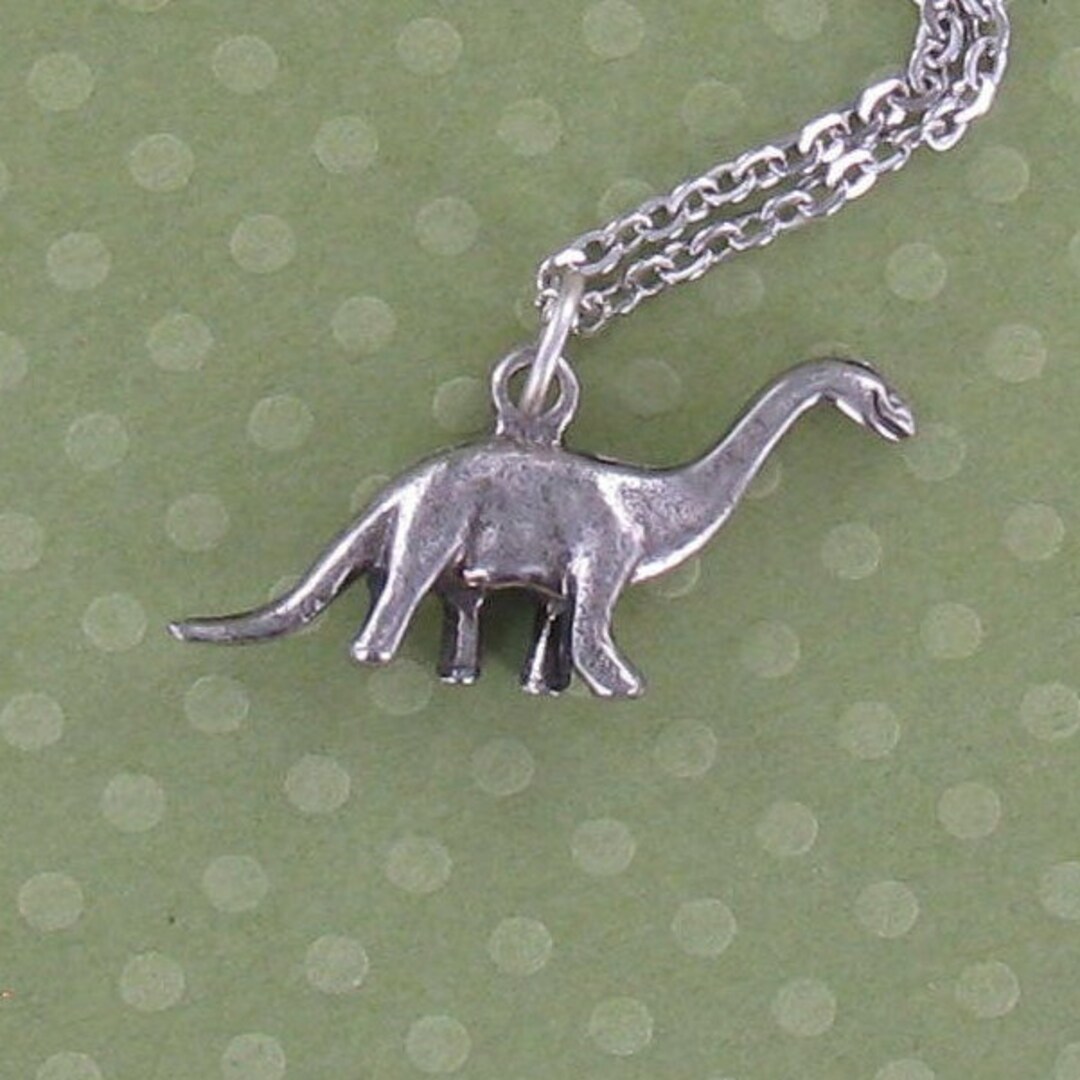 DINOSAUR Necklace Pewter Charm on Cable Chain Choice of Length ...