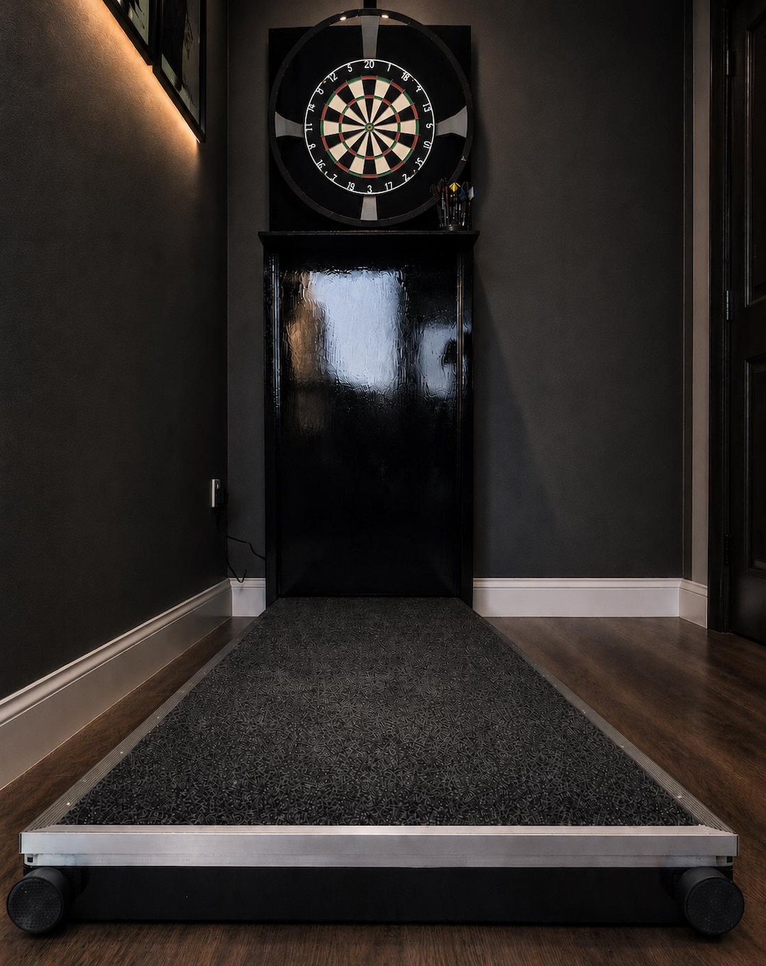 Foldable Darts Oche Platform | Optional Cabinet & LED Lighting | Modern ...