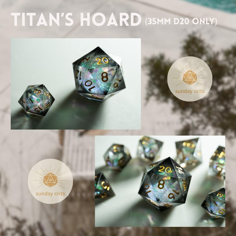 Oversized 35mm Sharp Edge D20 — Giant Black Resin D20 — Large Single ...
