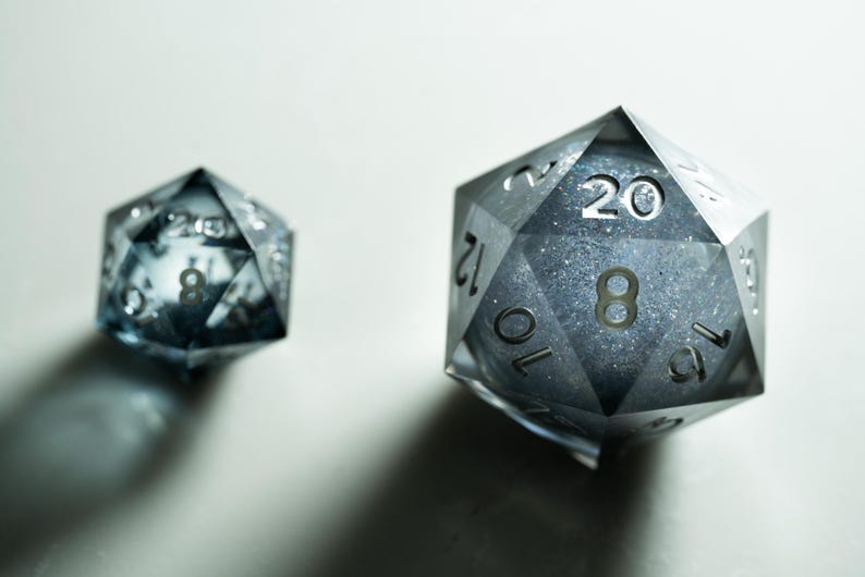 Oversized 35mm Sharp Edge D20 — Giant Black Resin D20 — Large Single ...